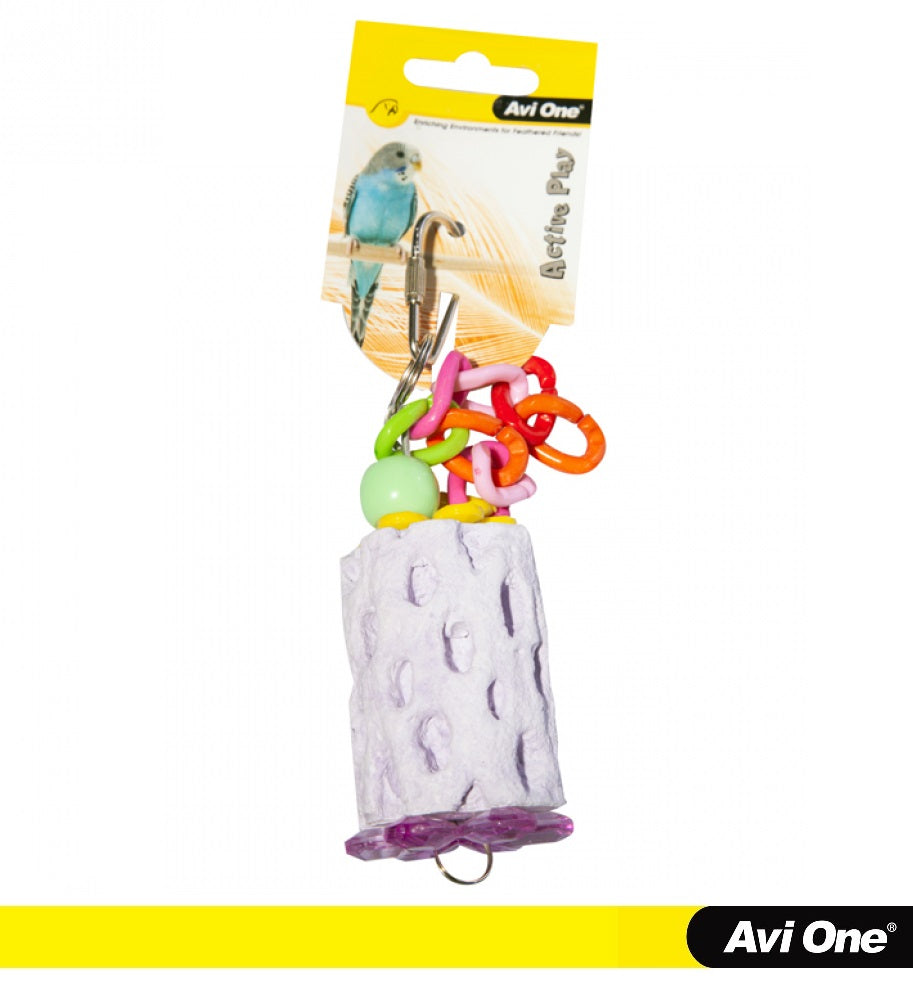Avi One Bird Toy Mineral with Plastic Links - Brookies Rural Traders