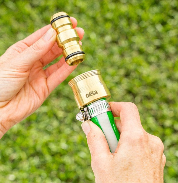 Neta Brass 18mm Hose Connector Barb and Clamp - Brookies Rural Traders