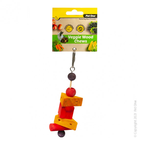 Pet One Veggie Wood Chew Hanging Cheese Block - Brookies Rural Traders